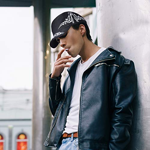 Tirrinia Men's Racing Cap with Flames Black