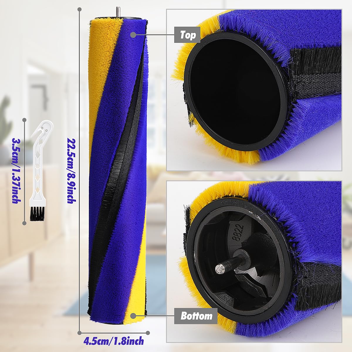 Soft Roller Brush Replacement Compatible with Dyson V8 Slim V10 Slim V12 Detect Slim V15 Detect Slim, Roll Bar Vacuum Attachments Cordless Vacuum Cleaner Head Brushroll Cleaner Part No.971634-01