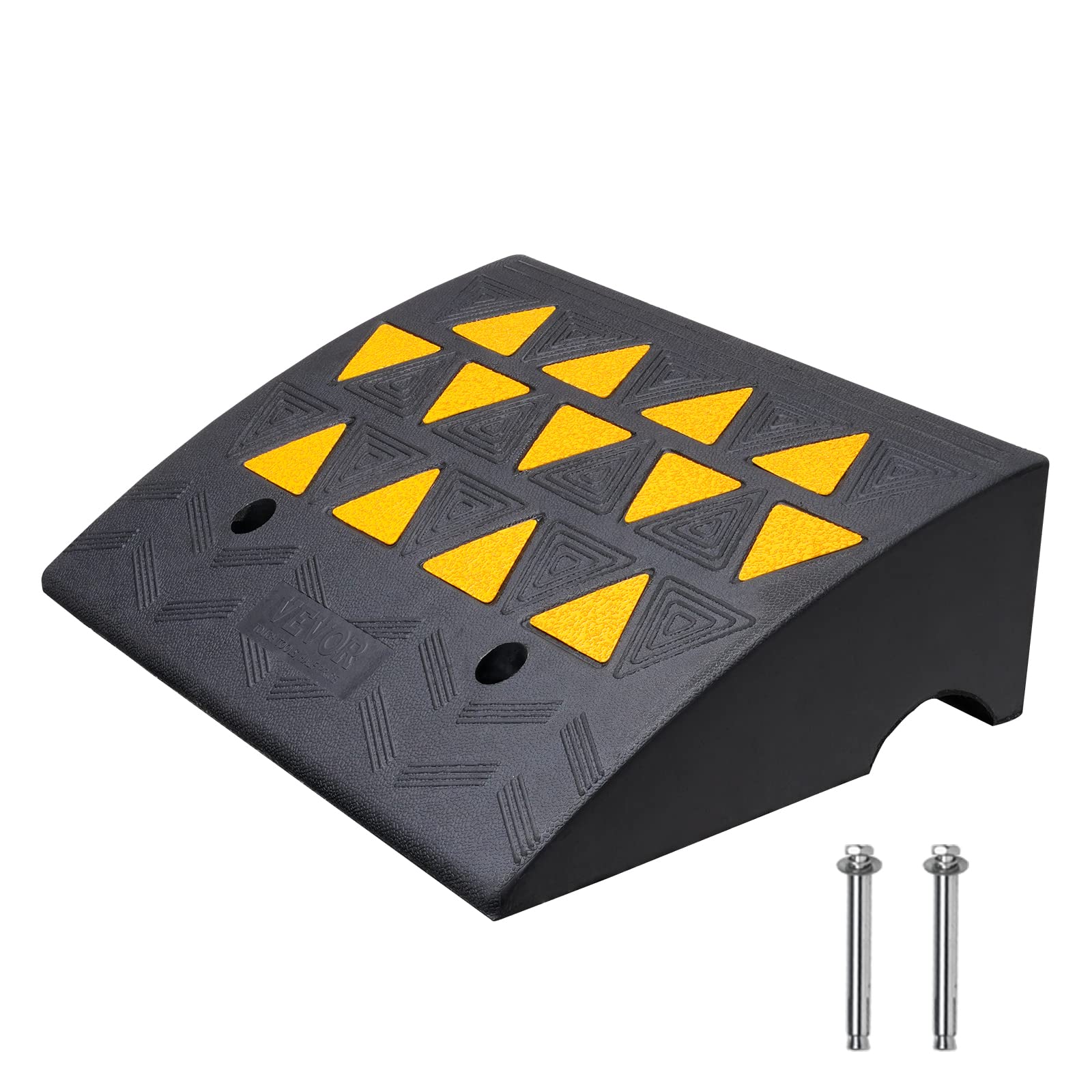 VEVOR Rubber Curb Ramp 6" Rise, Heavy Duty Sidewalk Car Ramp for Driveway, 15 Ton Driveway Ramp for The Curb Forklifts Trucks Buses