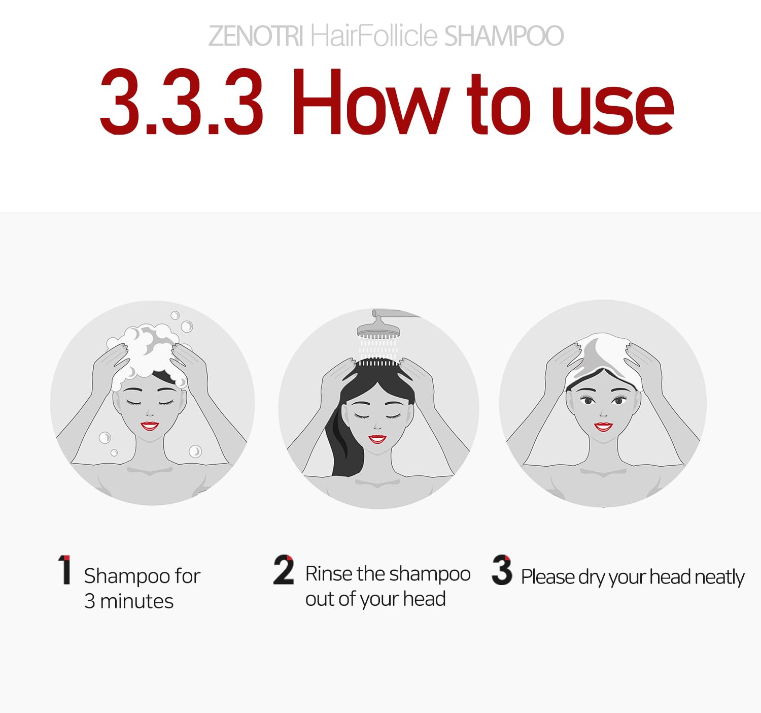 ZENOTRI Follicle Shampoo Hair loss Zero with Copper peptide, Biotin, Dexpanthenol, Pyrithione Zinc/Genetic Hair Care Solution
