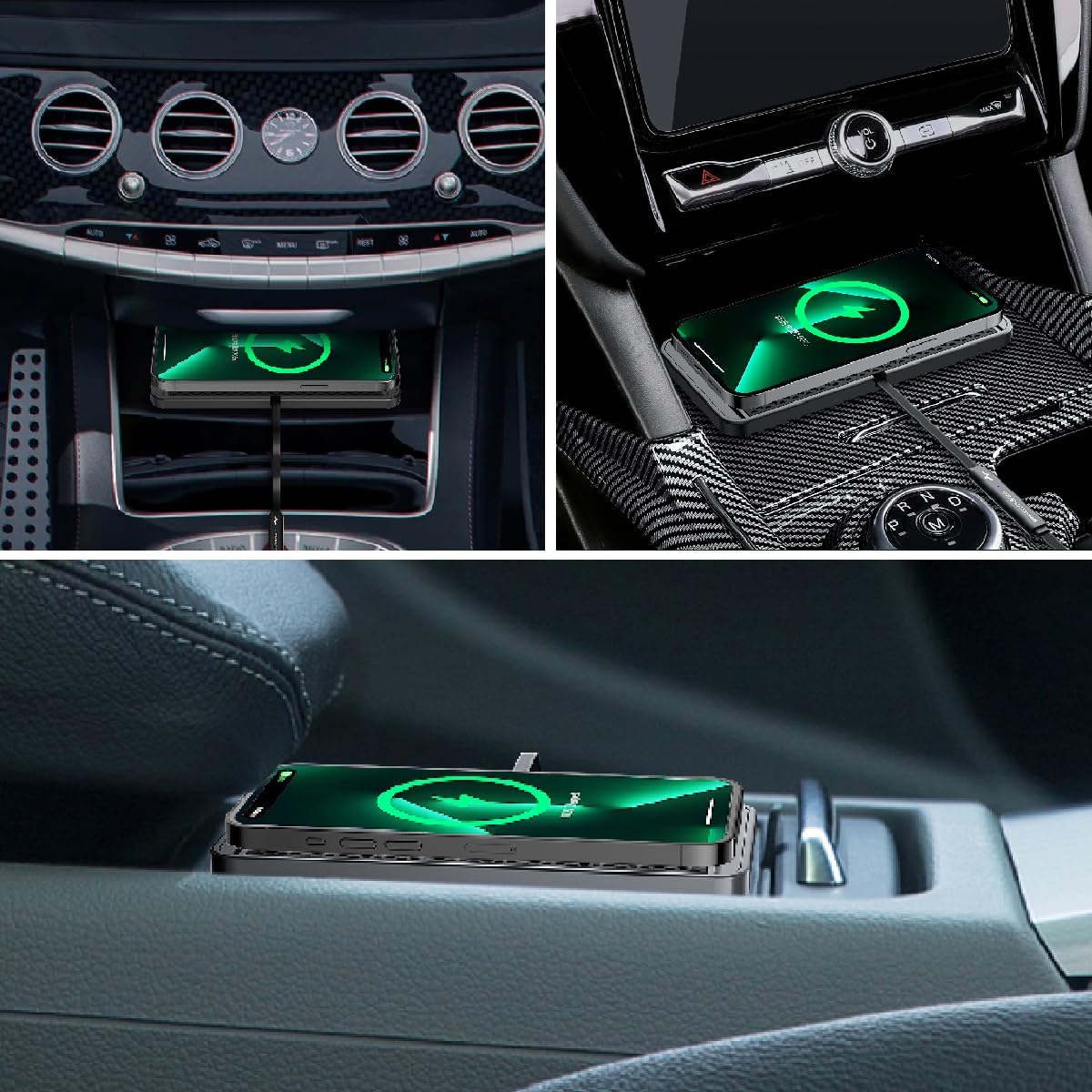 Wireless Charger,LOOSAU Wireless car Charger Charging pad 15w Non Slip FastCharger for car Wireless Phone Charger for Android for iPhone 11/12/13/14/15 Pro Max Xs,Samsung Galaxy S20, S10+ Note 9,LG