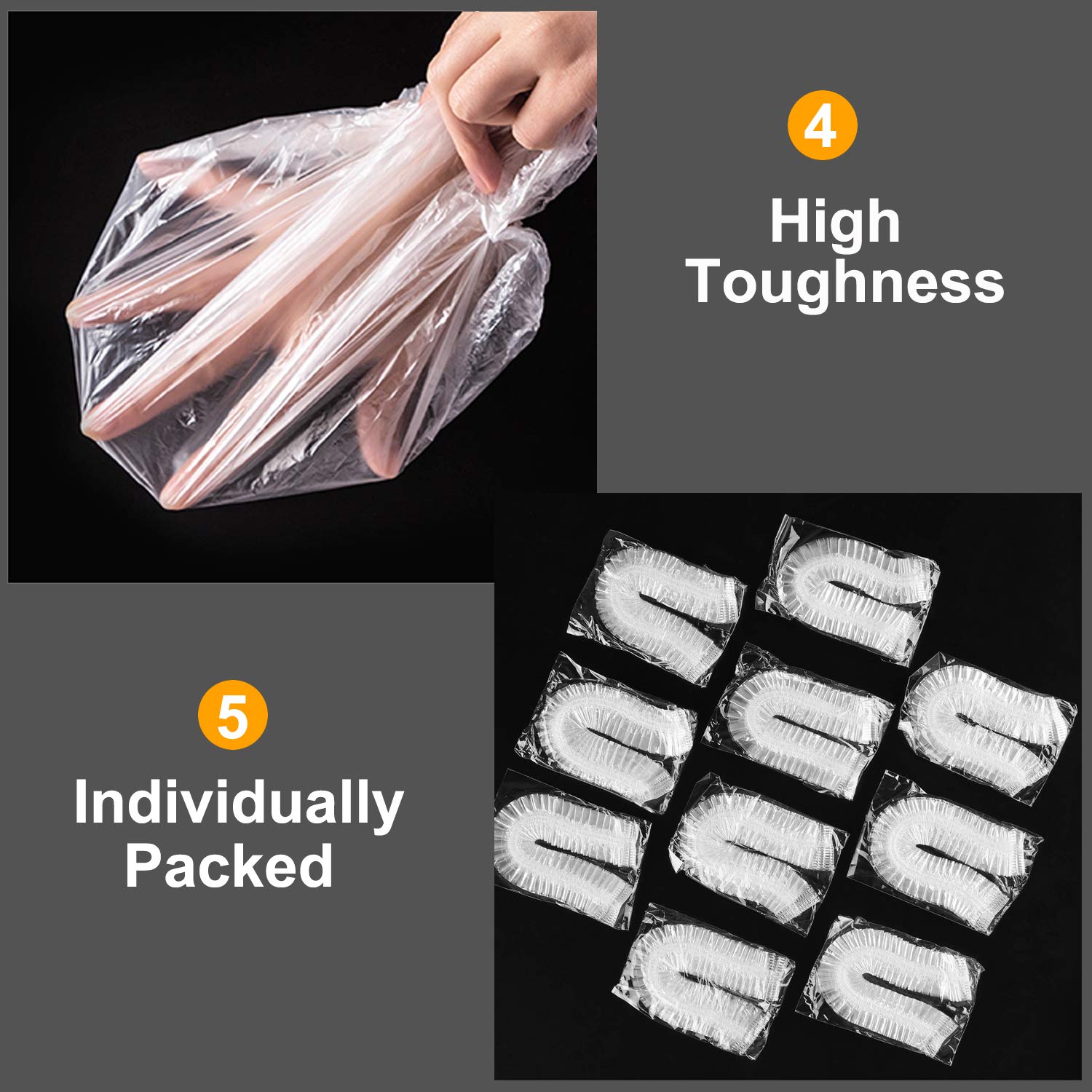 Vextronic Disposable Shower Caps 50PCS, Bath Caps Individually Wrapped Larger Thicker Plastic Hair Bath Caps, Waterproof Shower Cap for Women Men, Spa, Hair Salon, Home Use