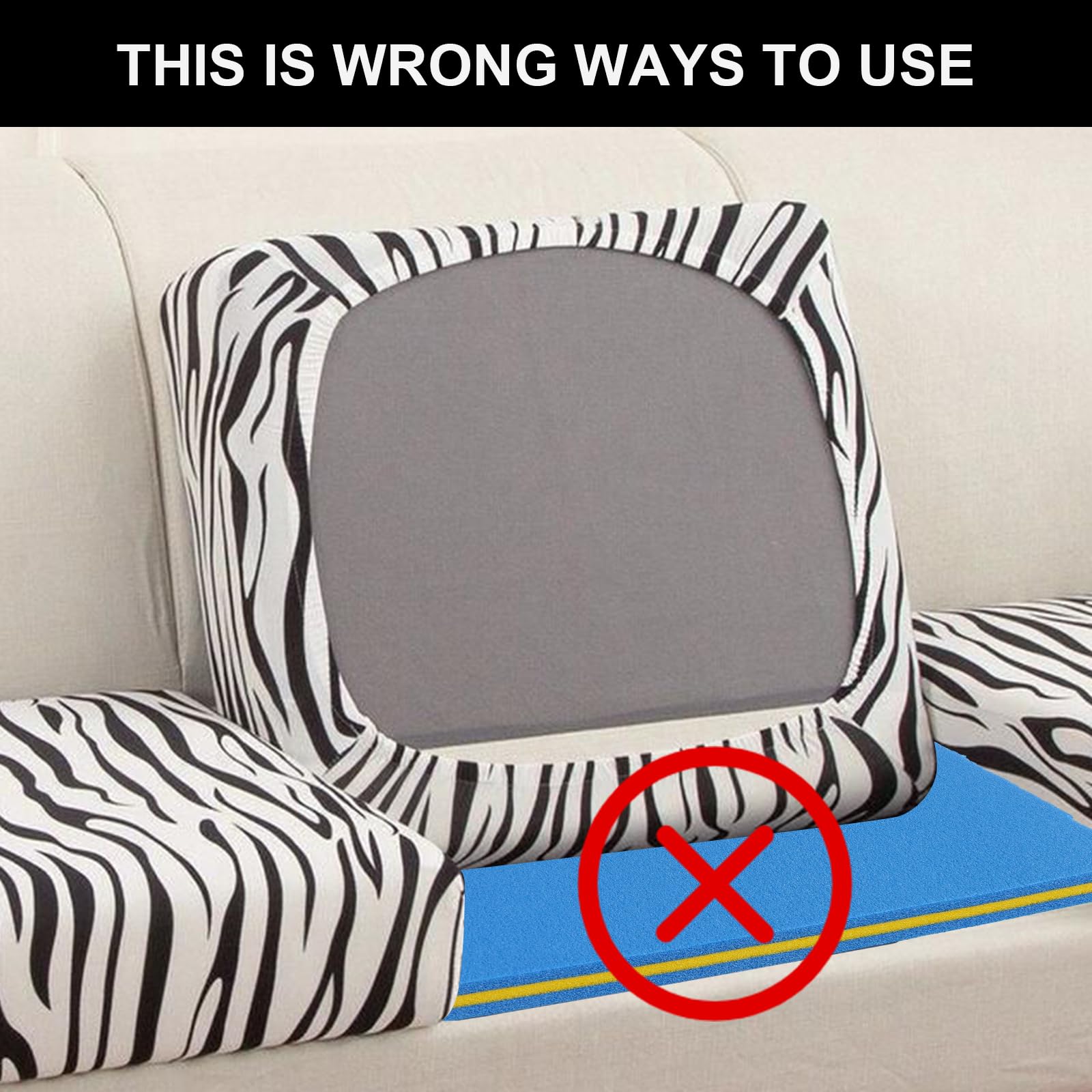 WSFSLJWDW 1 PCS Couch Cushion Inserts Support, Couch Supports for Sagging Cushions, Couch Cushion Replacement for Sagging Seat, 19.8x19.8Inches (Blue)