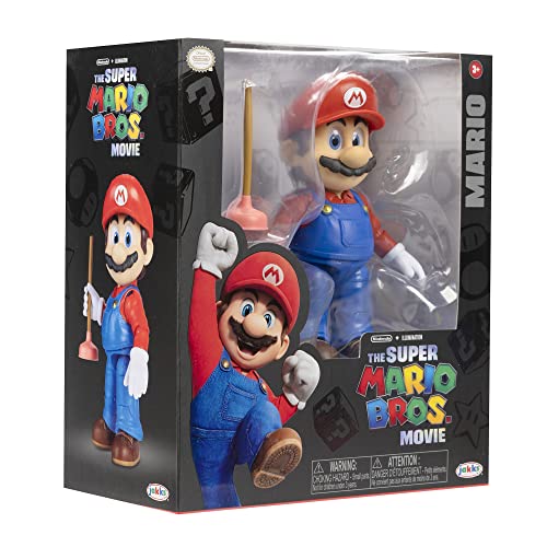 THE SUPER MARIO BROS. MOVIE - 5 Inch Action Figures Series 1 β Mario Figure with Plunger Accessory