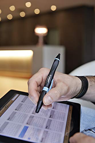 Stabilo Smartball Right Hand Pointball Pen Black Ink Cyan , Multicolored