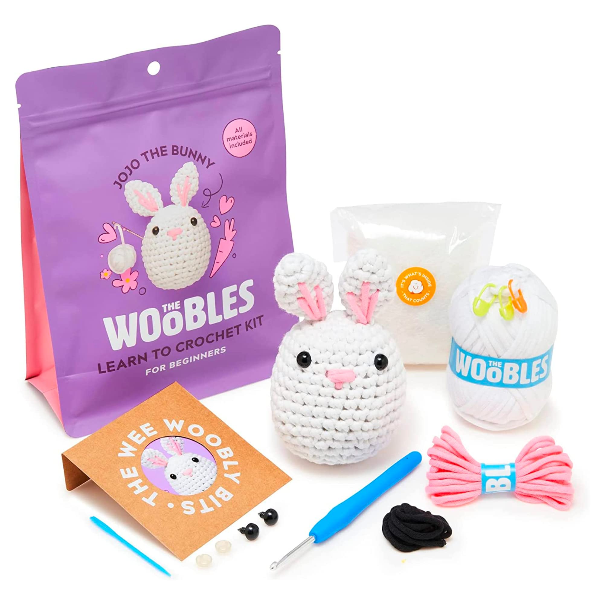 The Woobles Beginners Crochet Kit with Easy Peasy Yarn as seen on Shark Tank - with Step-by-Step Video Tutorials - Andy The Owl