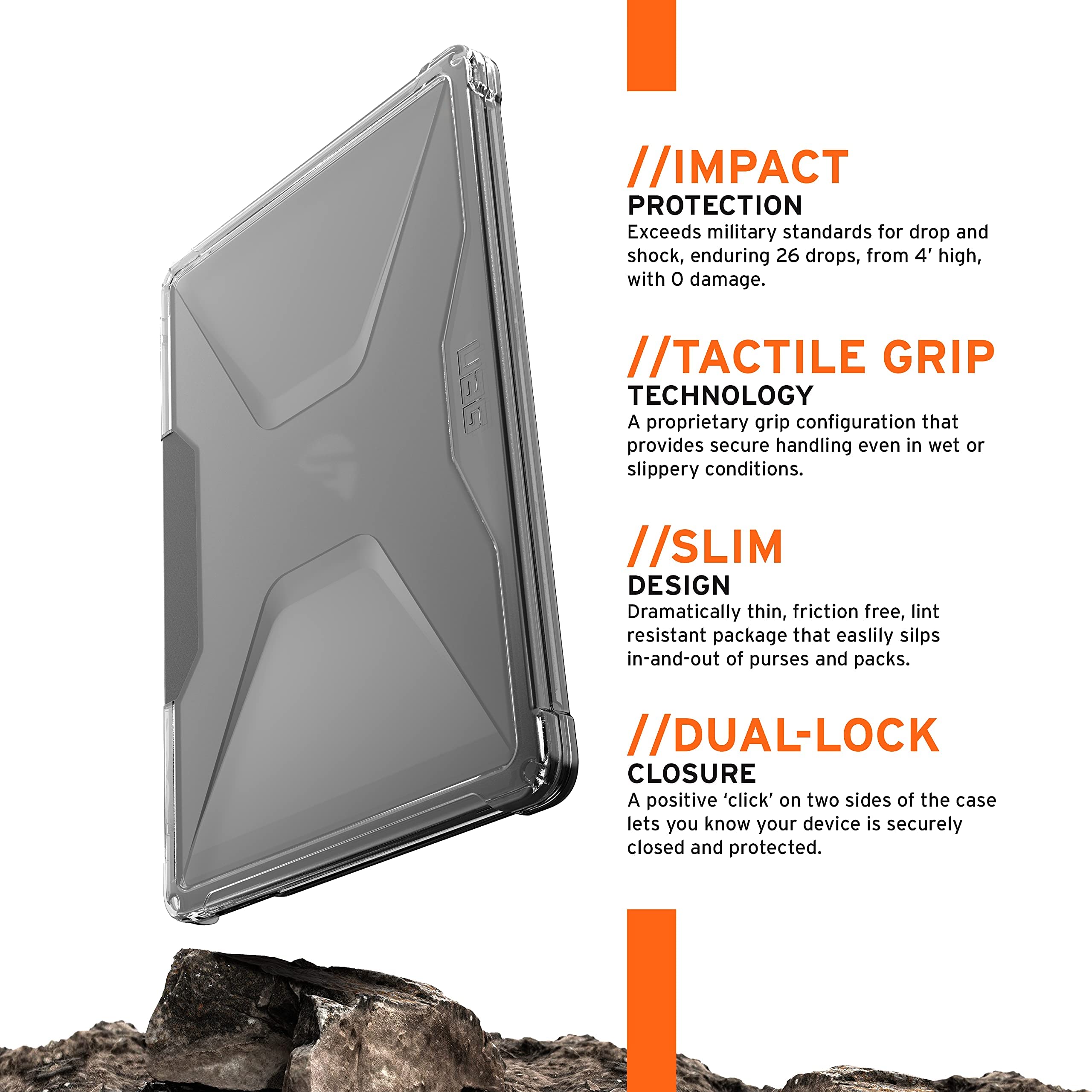 URBAN ARMOR GEAR UAG Designed for HP Chromebook 14A (14-inch screen) (Only compatible with series: 14a-naXXXX) Case Plyo Feather-Light Rugged Military Drop Tested Protective Laptop Cover, Ice