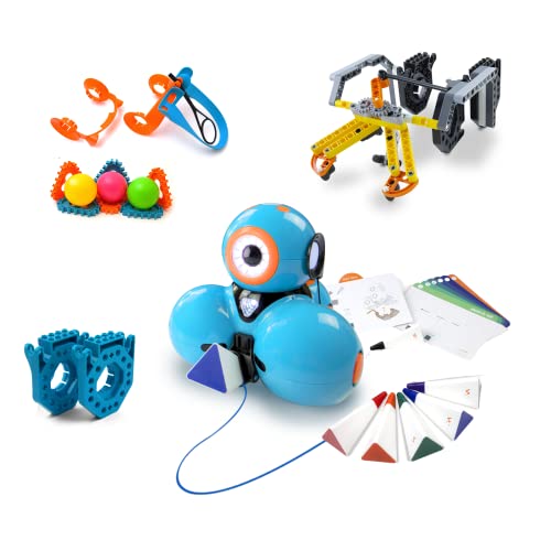 Wonder Workshop Dash Robot Wonder Pack â Coding Educational Bundle for Kids 6+ â Free STEM Apps with Instructional Videos - Launcher Toy, Sketch Kit Drawing, Gripper Building