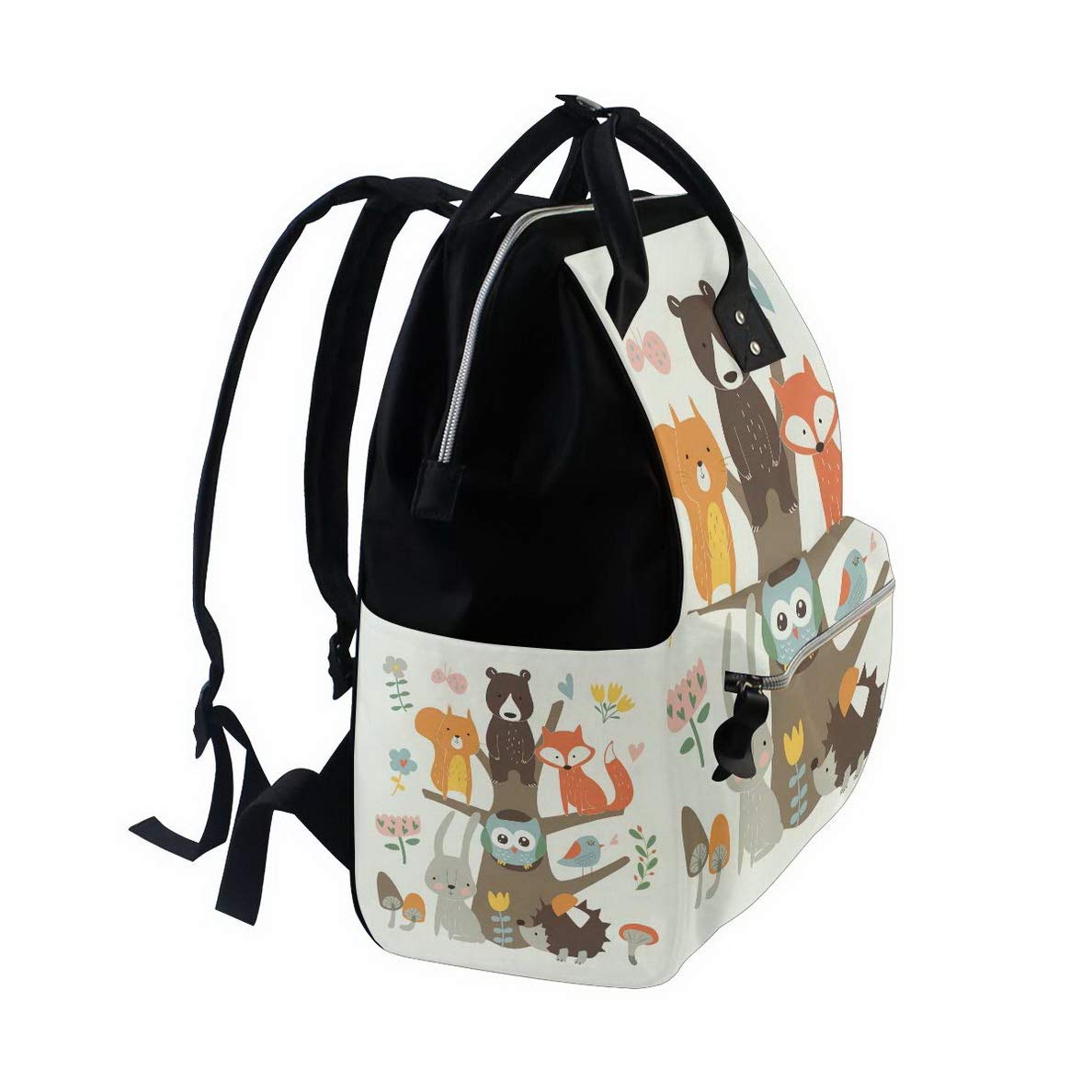 Woodland Forest Animals Fox Owl Large Capacity Baby Diaper Bag Durable Multi Function Travel Backpack for Mom
