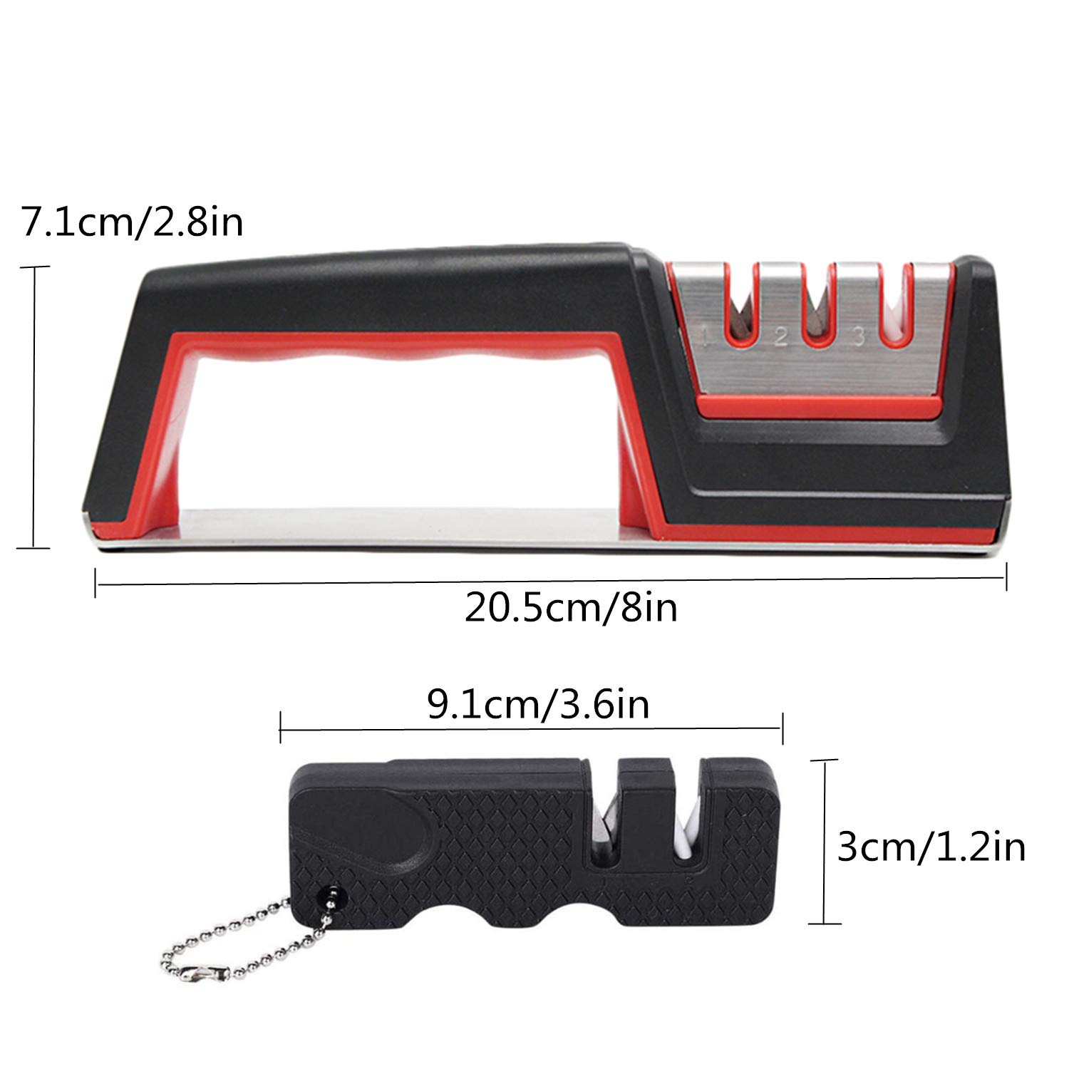 To encounter Knife Sharpener Professional 3-Stage Kitchen Knife Sharpening Tool - Restore and Polish Blades Quickly, 2-Stage Mini Outdoor Pocket Sharpener Included