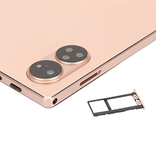 Zyyini Octa Core Tablet, Gold 8GB RAM 128GB ROM 100‑240V 10.1 Inch HD Tablet 5G WiFi 8MP Front 13MP Rear Camera for Working (US Plug)