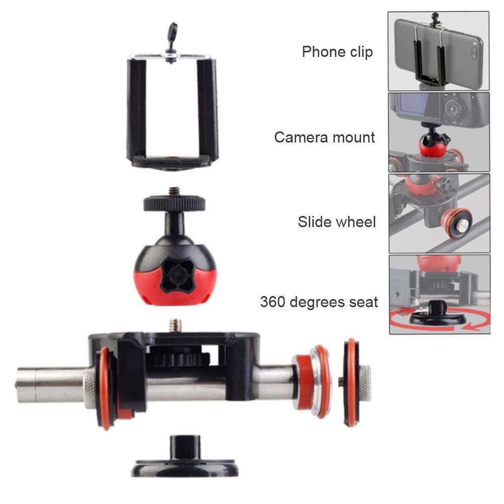 Taidda Slider Photography Car, Lightweight Camera Video Track Dolly with Remote Controller for Phone/Action Cameras for SLR Camera Sports Camera Mobile Phone