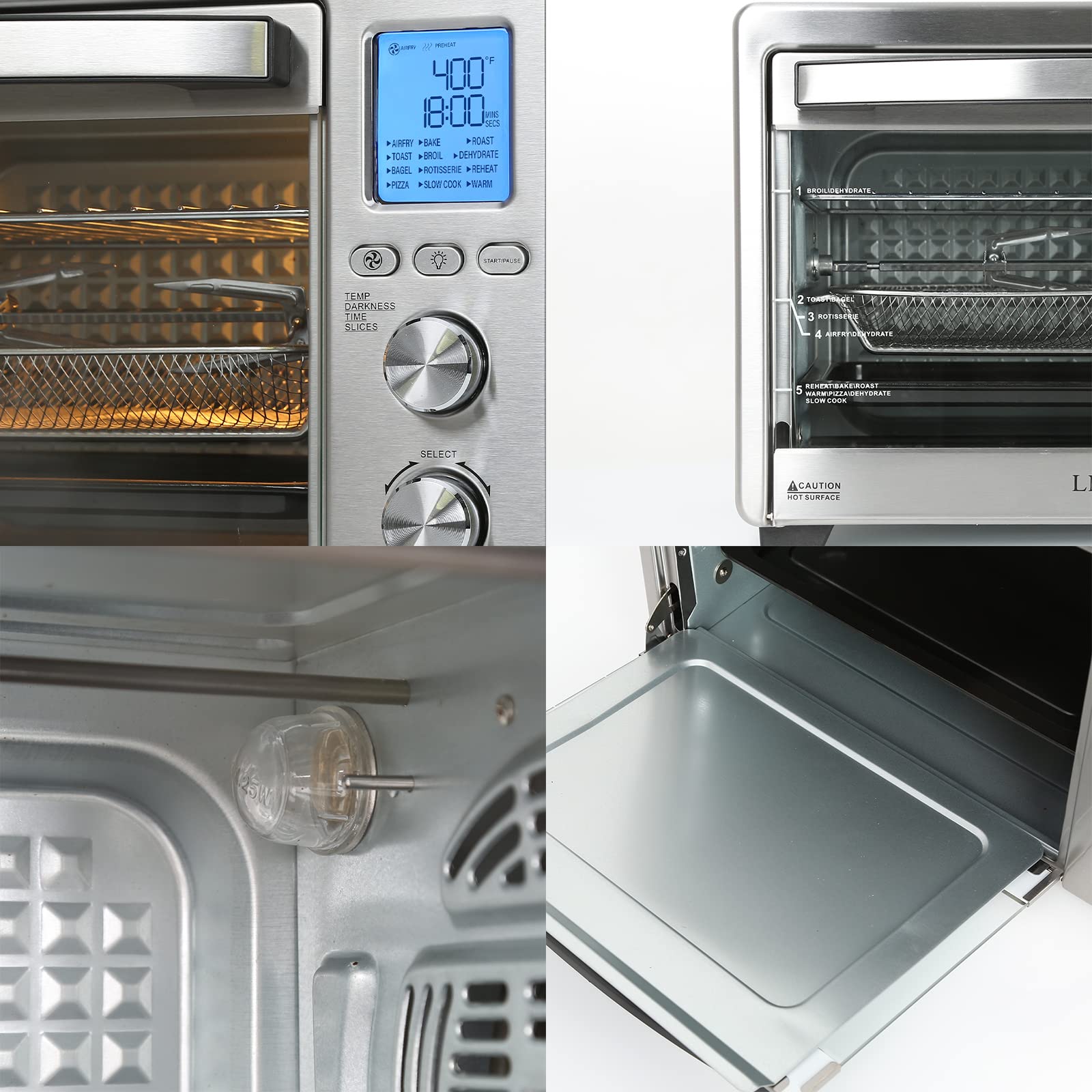 Toaster Oven, LNC 34QT Extra Large 1750W Air Fryer Oven with 12 Cooking Functions, Super Hot Air Convection Oven- A05000B