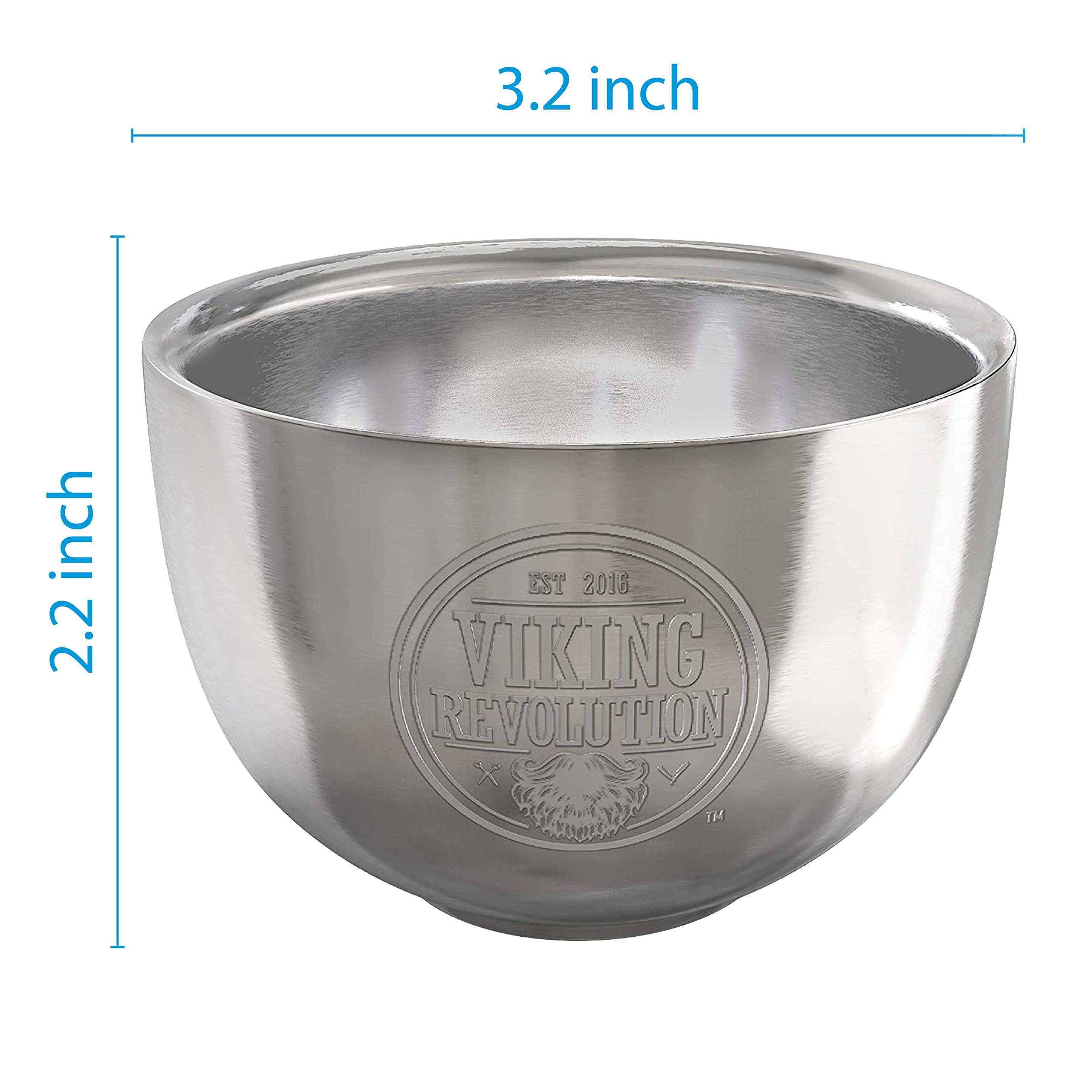 Viking Revolution Stainless Steel Shaving Soap Bowl- Shaving Mug for Shave Cream & Soap- Double Layer, Unbreakable Shaving Cup for Wet Shave