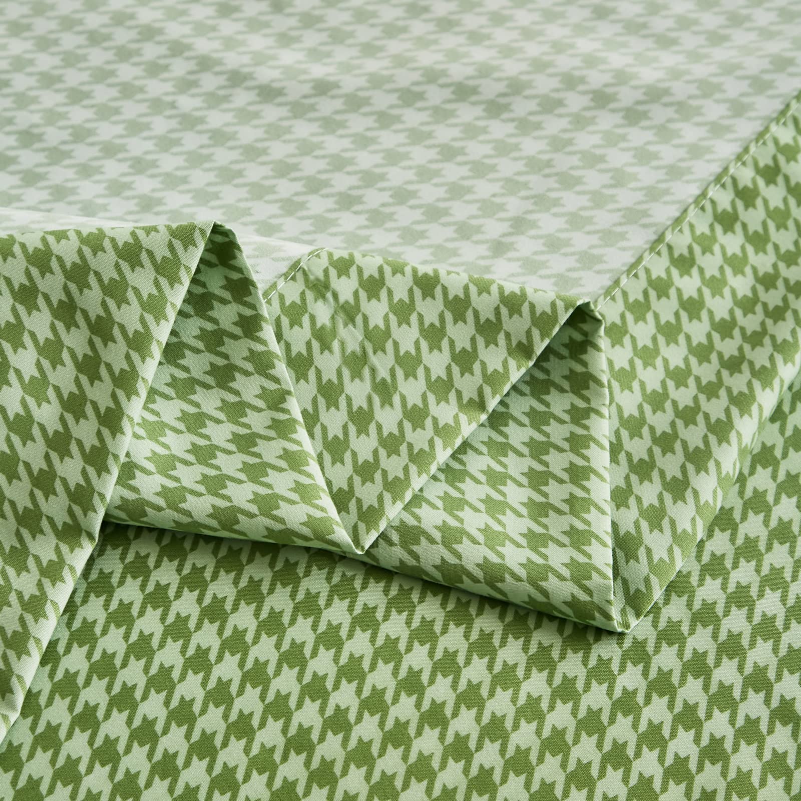 UOZZI BEDDING Rhombus Comforter Sheet Set 7 Pieces Bed in a Bag White Green Yellow Diamond King Size (1 Comforter 2 Pillow Shams 1 Flat Sheet 1 Fitted Sheet 2 Pillowcases)