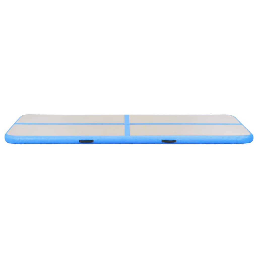 vidaXL Inflatable Gymnastics Mat with Pump 236.2"x39.3"x3.9" PVC Blue