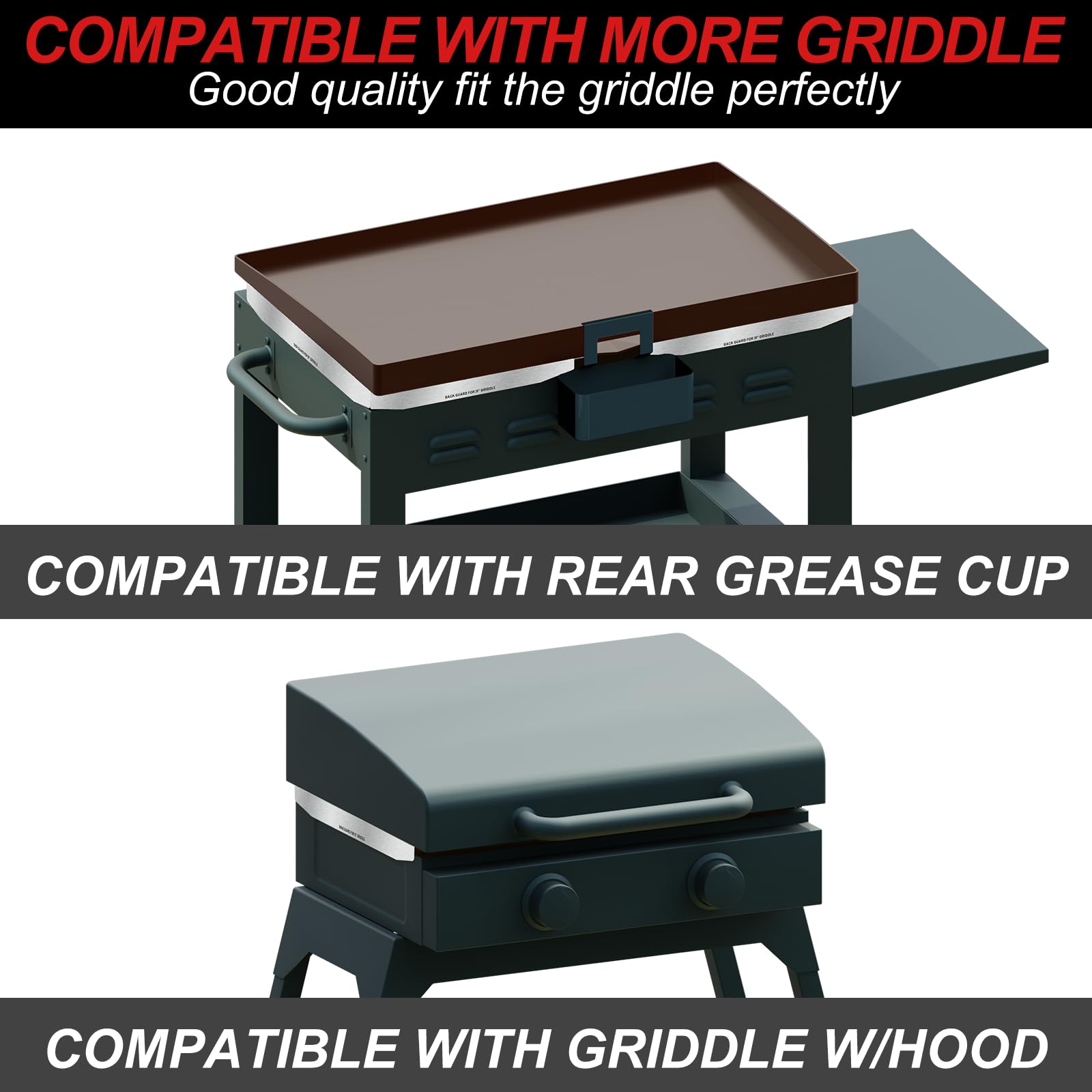 Upgraded Wind Guards for Blackstone 22" Griddle, Grill Accessories for Griddle Grill and Camping, Stainless Steel Magnetic Wind Screen Protect Flame Hold Heat, Compatible with Hood and Side Shelf