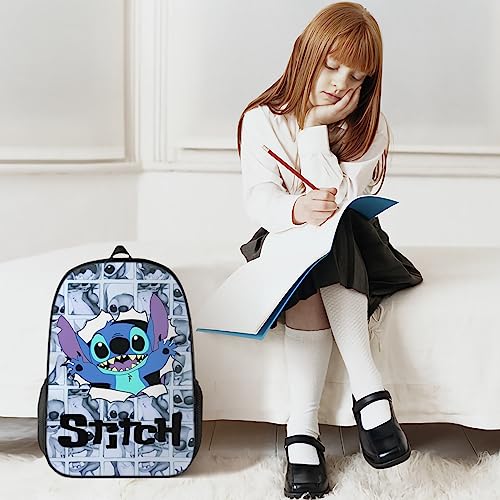 xfwevuz Backpack Pencil Case 2 Piece Set with 2 Cute Cartoon Pendants 16 Inch large Capacity Backpacks Lightweight Laptop