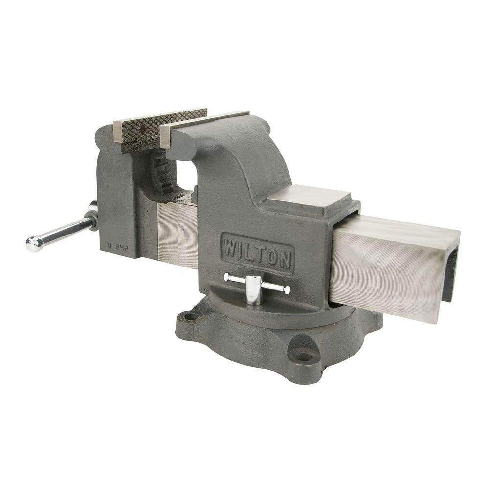 Wilton WS6 6 Inch Jaw 360 Degree Steel Swivel Base Bench Vise and BASH 4 Pound Sledge Hammer with Non-Slip Grip
