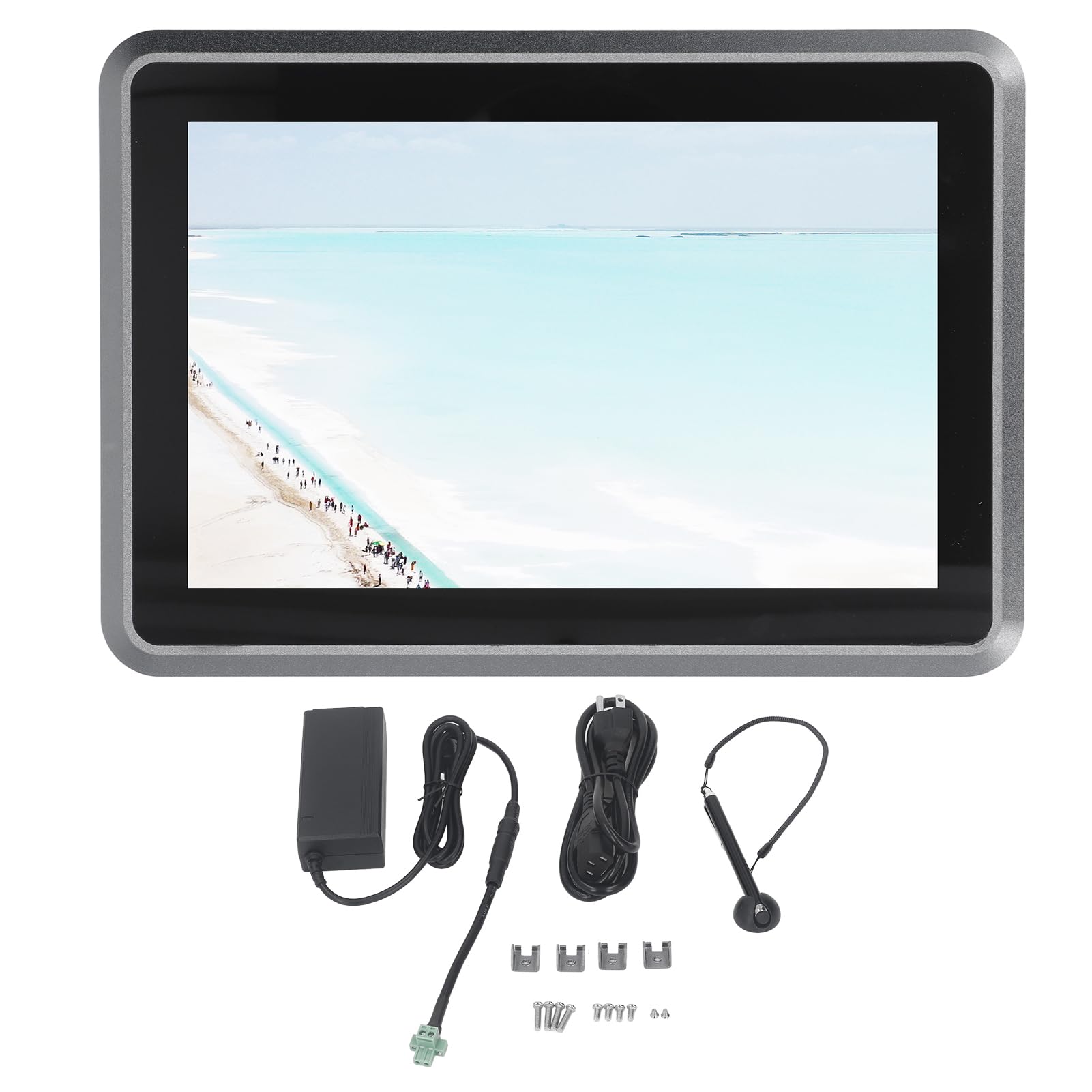 YWBL-WH 10.1in Rugged Touchscreen Tablet with Capacitive Screen, Industrial PC 100‑240V for Industrial Automation, Medical, Logistics (US Plug)