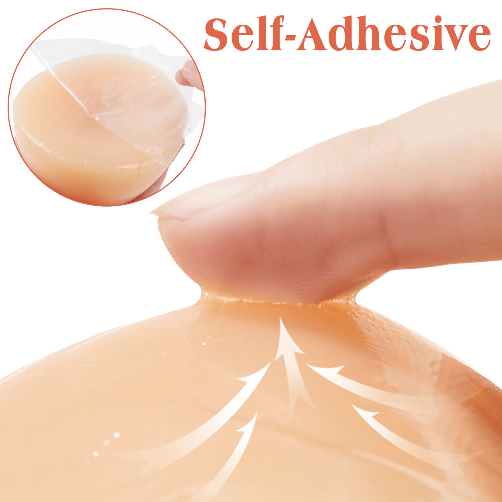 Windsleeping B cup Self Adhesive Silicone Prosthesis Attachable Breast Forms Mastectomy Self-Adhering Fake Boobs for Crossdresser, Transgender Cosplay(M)