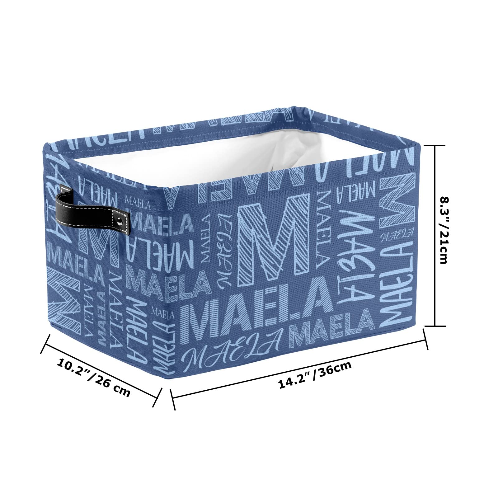 ZAACUSTOM Foldable Personalized Toy Box for Boys Girls with Name Waterproof Kids Custom Storage Bin Baskets Cube Boxes Organizer with Handles for Organizing Shelf Closet, 1 Pack