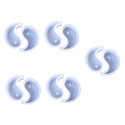 VILLCASE 10 pcs Tai Chi Candle Mold Silicone molds Concrete Silicone Planter Mold Jewelry Making kit soap Casting Mold Chocolate Candy yin yang Scented Candle molds Silica Gel Gift Soft 3D