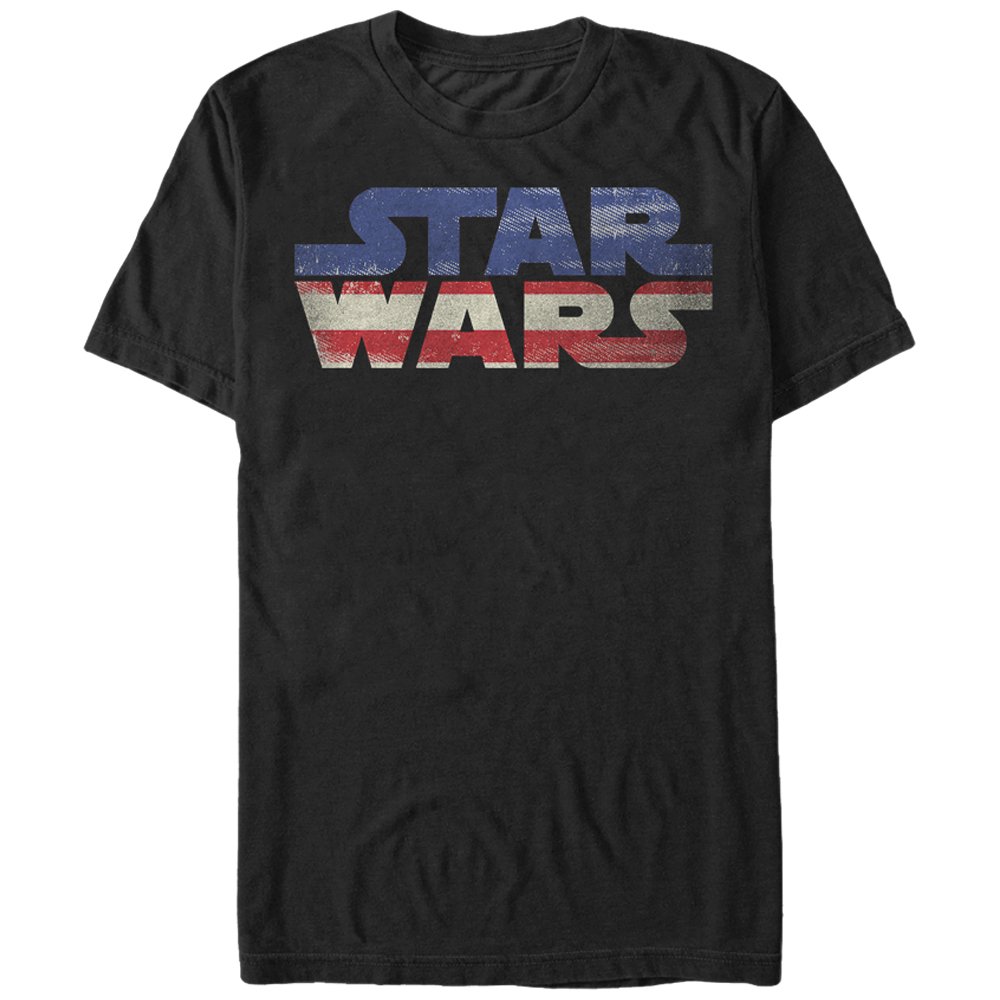 Star Wars Men's Sw USA Flag Graphic T-Shirt, Black, XXL