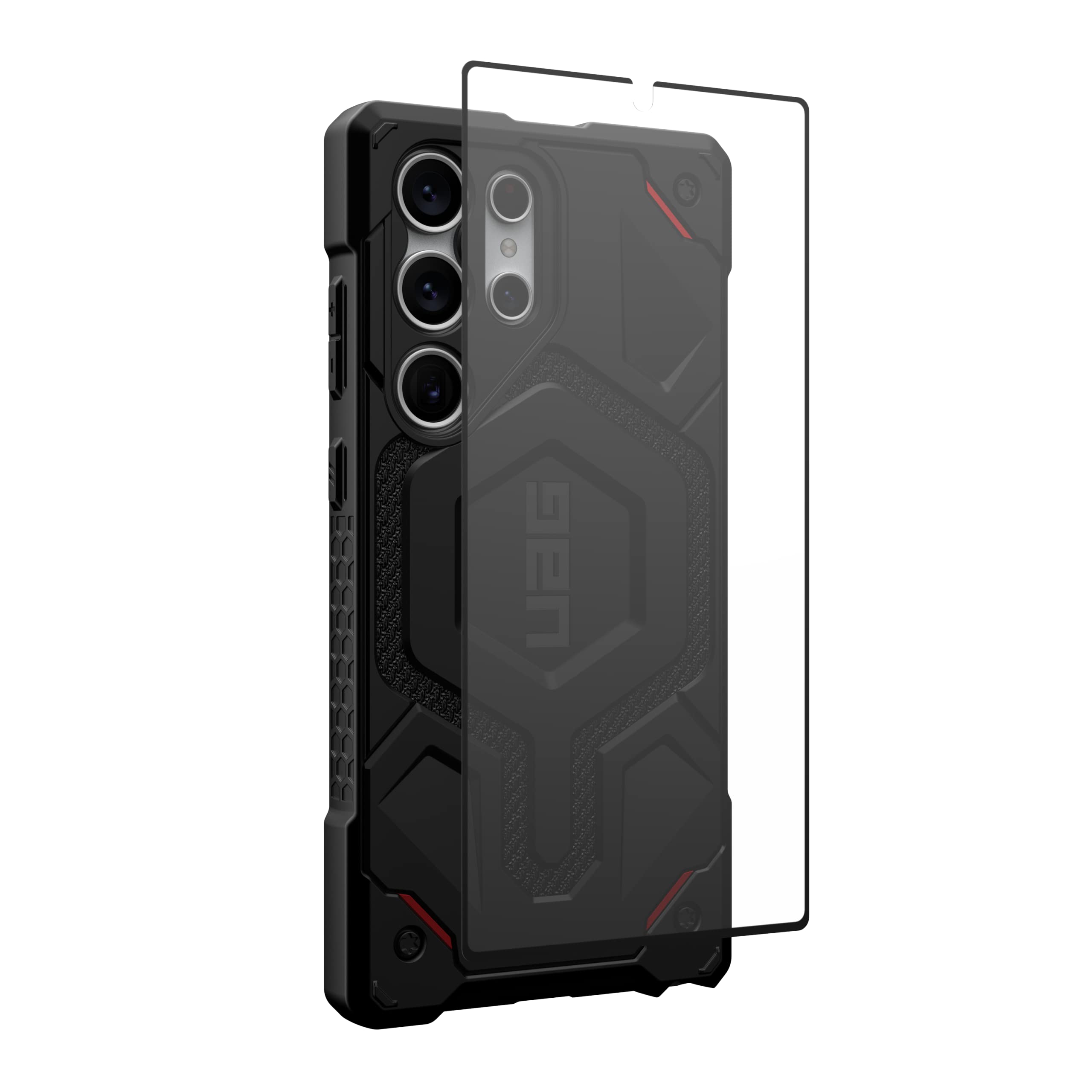 URBAN ARMOR GEAR UAG Designed for Samsung Galaxy S23 Ultra Case Magnetic Charging Protective Cover Monarch Pro Kevlar Black + Premium Flex Shield Plus 6.8" Screen Protector 2in1 Bundle Pack