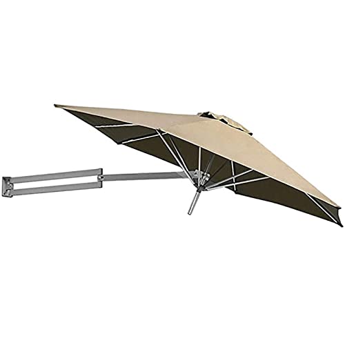 WooDeY Wall Mounted - 8ft/250cm Outdoor Garden Balcony Tilting Sunshade Umbrella Adjustable Pole