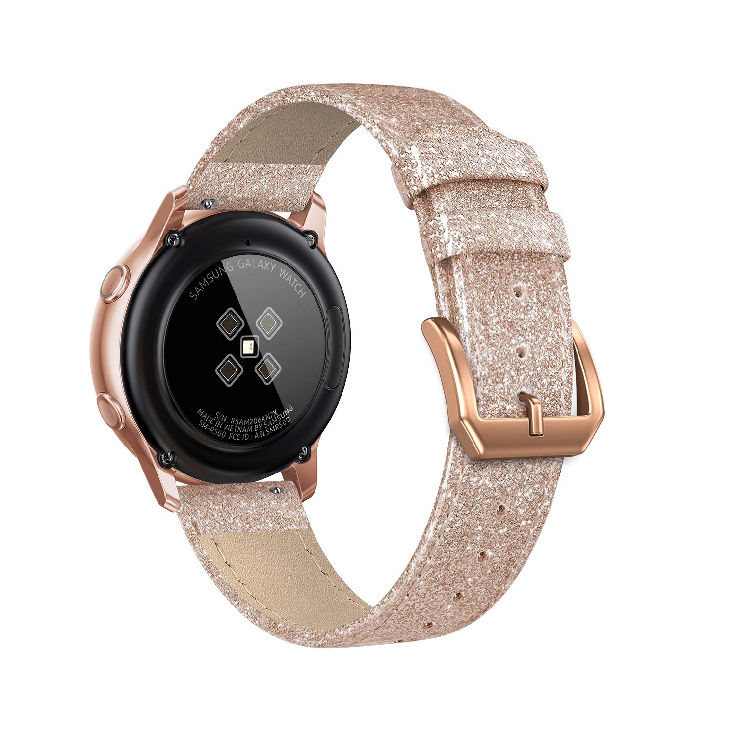SWEES Compatible for Samsung Galaxy Watch 5 Band 40mm 44mm / Galaxy Watch 5 Pro Band 45mm / Galaxy Watch 4 Band, 20mm Slim Thin Genuine Leather Replacement Bands for Galaxy Watch 4 Classic Women Men