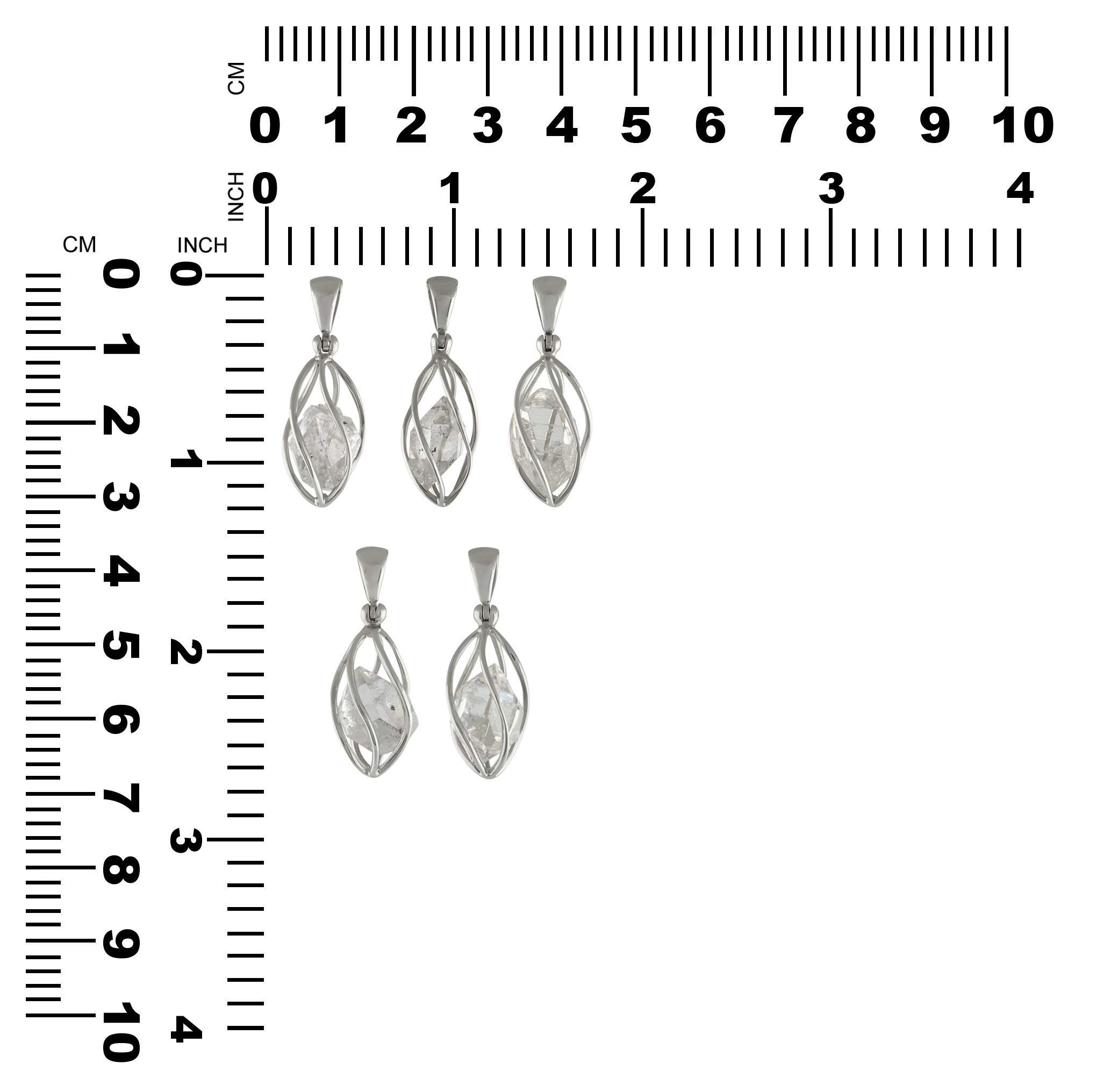Starborn Sterling Silver cage set medium Herkimer Diamond Quartz Crystal Pendant