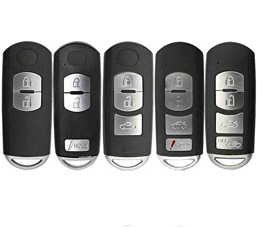 Xotic Tech Blue Soft TPU Key Fob Shell Skin Cover, Compatible with Mazda 3 5 6 8 CX-30 CX3 CX5 CX7 CX9 MX5 Miata Smart Keyless Entry Key