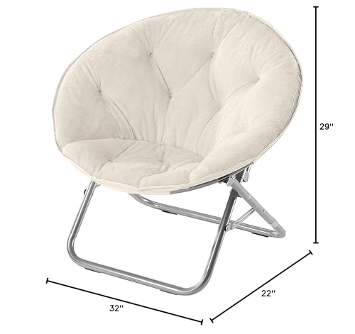Urban Lifestyle Faux Fur Saucer Chair, White