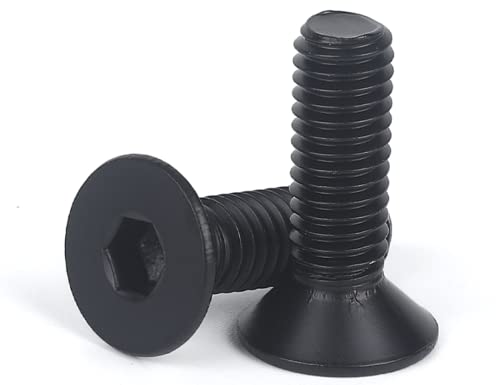 Tapping Screws,Screw Bolt,Black 304 Stainless Steel Countersunk Head Socket Head Cap Screws, M2M2.5M3M4M5M6 Flat Head Hex Socket Head Cap Screws, Small Screws,M4*6(50pcs) (Color : M5*12(20pcs))