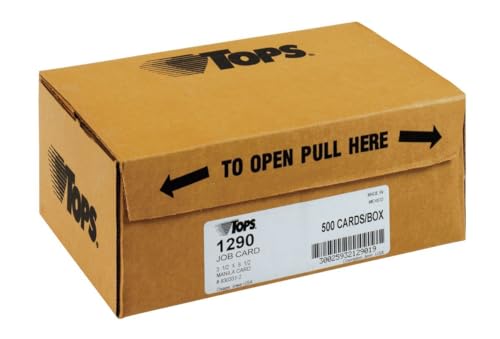 TOPS Job Cards, 2-Sided, 3-1/2" x 8-1/2", Manila, Green Print Front/Back, 500-Count (1290)