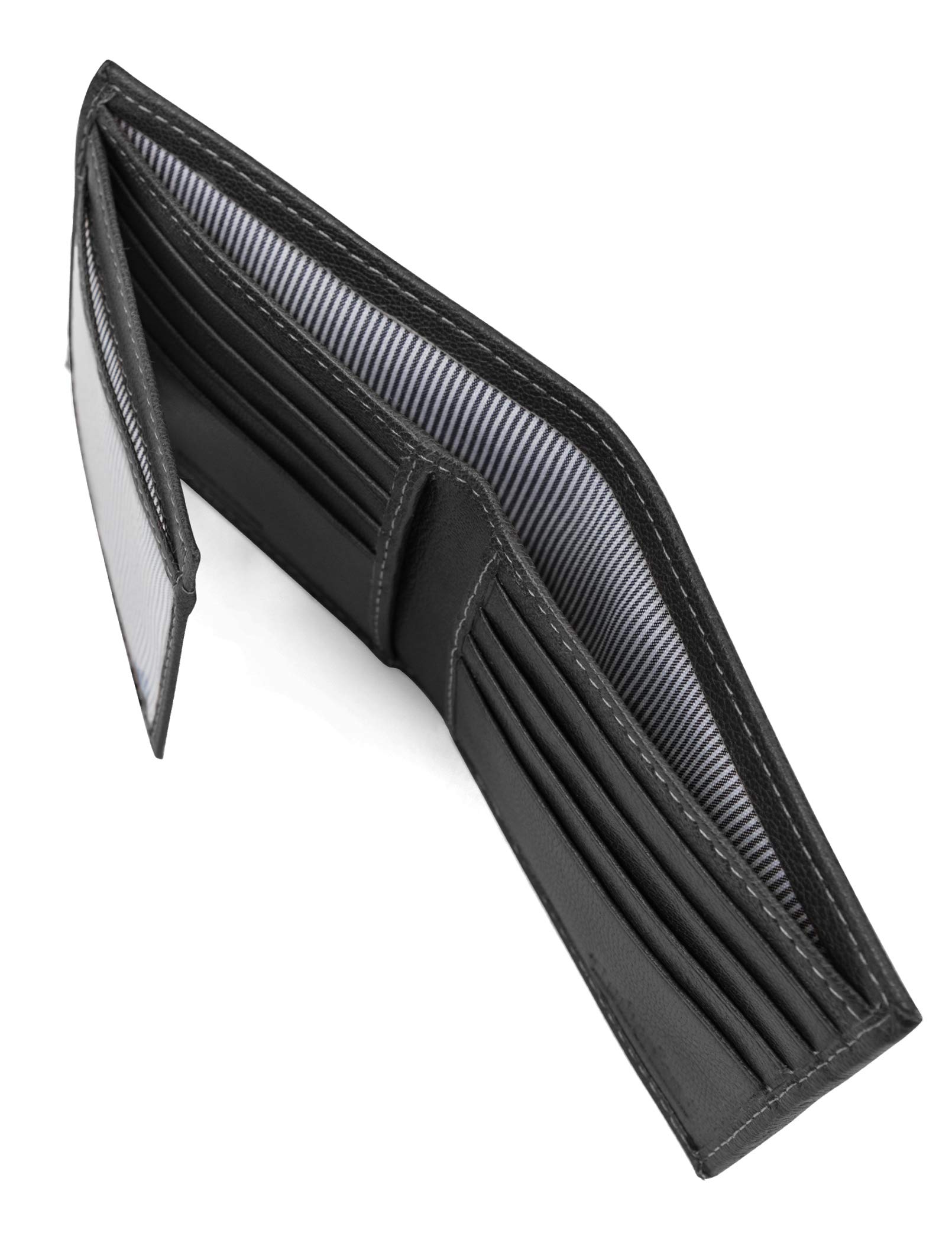 Timberland Men's Leather Passcase Trifold Wallet Hybrid, Black (Hundson), One Size