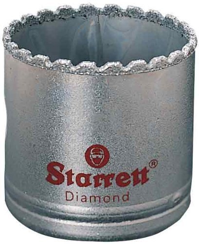 Starrett Diamond Grit Hole Saw - Ideal for Drilling Small Diameter Holes - 6" Diameter, 1-5/8" Cutting Depth, 5/8-18 Thread Size, XA2/XA10 Arbor Type, Silver - KD0600-N