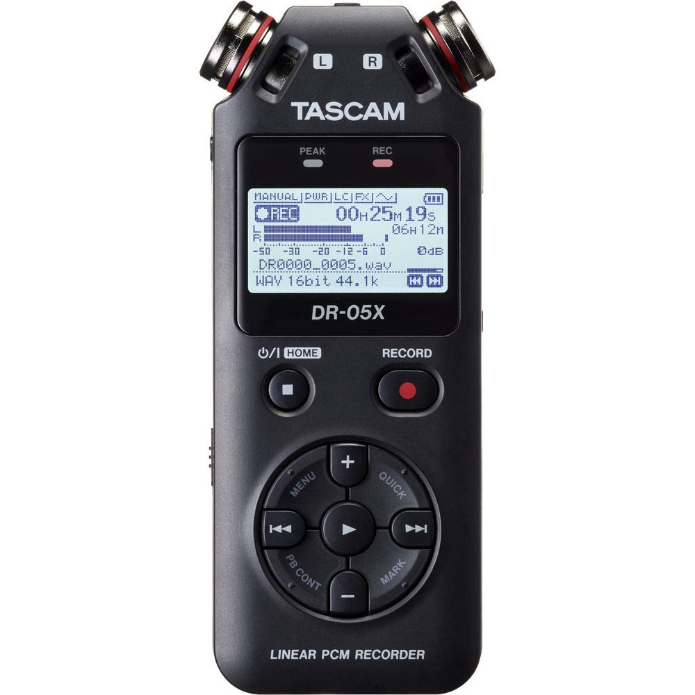 Tascam DR-05X Stereo Handheld Digital Audio Recorder with Polsen HPC-A30-MK2 Studio Headphones, 16GB Memory Card & Tripod Bundle