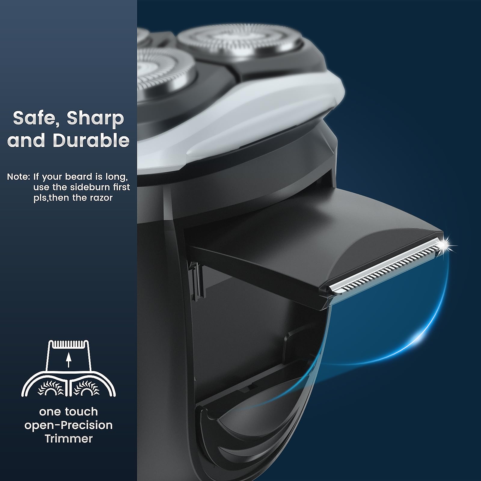 SweetLF Electric Shavers for Men(Plus 3 Blades),Electric Razor for Men,Men’s Electric Shavers Wet & Dry Rotary Shavers, Rechargeable/100% IPX7 Waterproof/Pop-up Trimmer/Cordless Floating Head