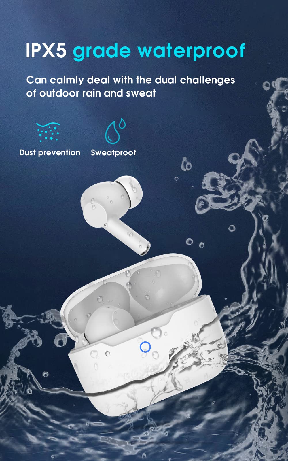 Wireless Earbuds, Bluetooth 5.3 Headphones with 4 Mics, Wireless Headphones ENC Noise Cancelling Earbuds Type C Ear Buds, 30H Playtime Wireless Earphones for iPhone Samsung Andoird Phones