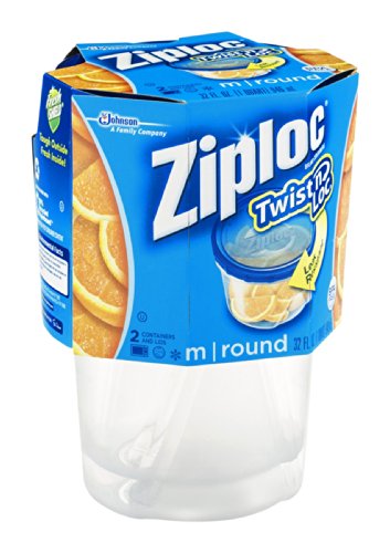 Ziploc Twist 'N Loc Containers, Medium 2 Containers/Lids (Pack Of 6)