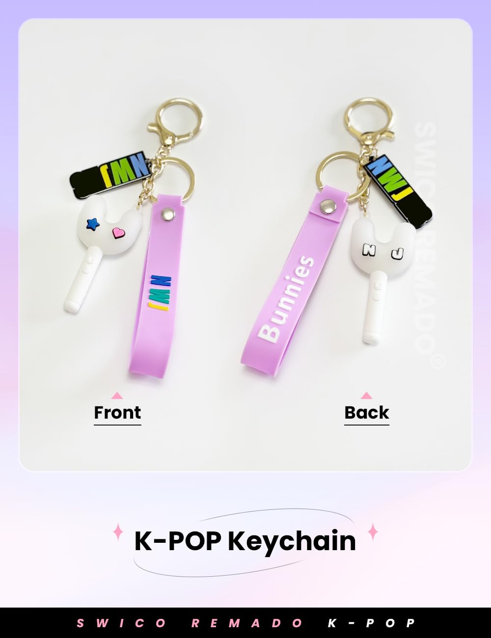 Swico Remado Kpop Keychains Cute Keyring Car Key Pendant Women Handbag Wallet Keychain Pendants