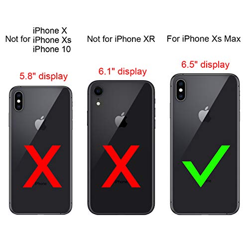 Vofolen Case for iPhone XS Max Case Wallet ID Slot Credit Card Holder Scratch Resistant Dual Layer Protective Bumper Rugged TPU Rubber Armor Hard Shell Case Cover for iPhone XS Max 10S Max (Gun Color)