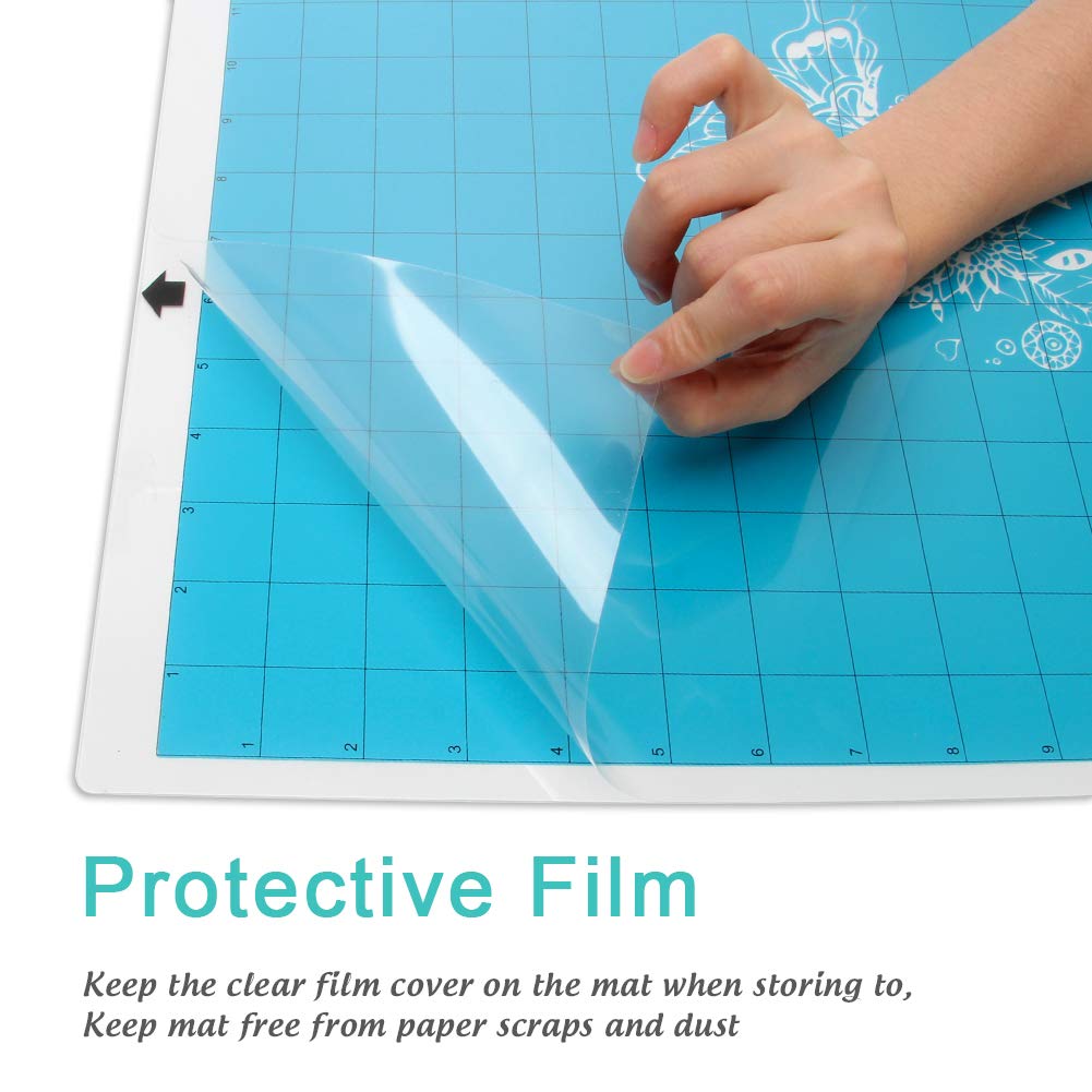 WIWAPLEX Cutting Mat for Silhouette Cameo, Standardgrip 12x12Inch, 4 Pack, Adhesive & Sticky Non-Slip Flexible Gridded Cut Mats, Replacement Vinyl Cutting Mat for Craft