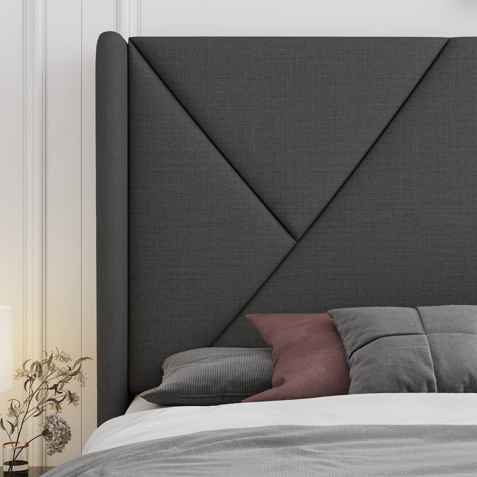SWISH WEAVERS Bed Frame, King, Dark Gray