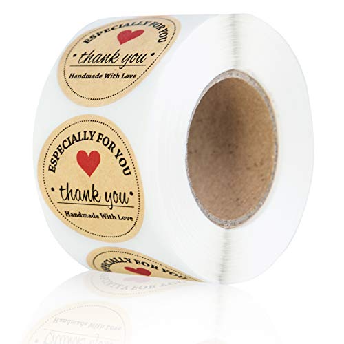 Thank You Stickers, 500 Pcs 1.5" Round Thanksgiving Stickers for Kids Gift Wrapping Decoration Cards Envelopes Merchandise Sealing Decoration