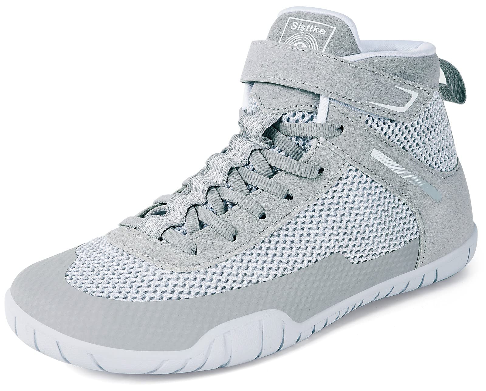 Women Wrestling Shoes Boxing Shoes Fitness Sneakers Zero Drop Sole Light Grey