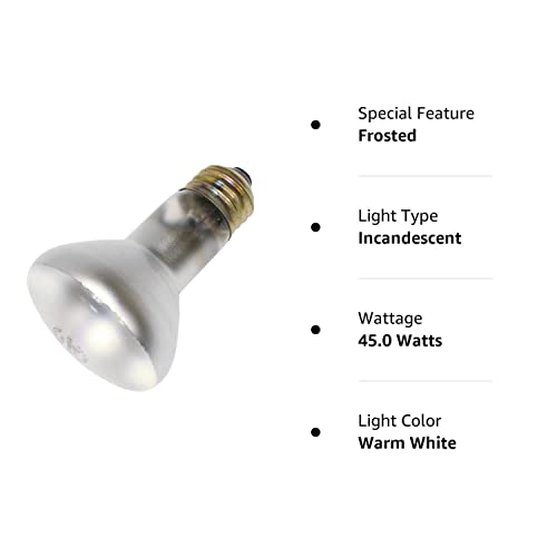 Sylvania Incandescent 45W R20 Reflector Light Bulb, 130 Volt, E26 Medium Base, Frosted Finish, Dimmable, 1 Pack, Flood