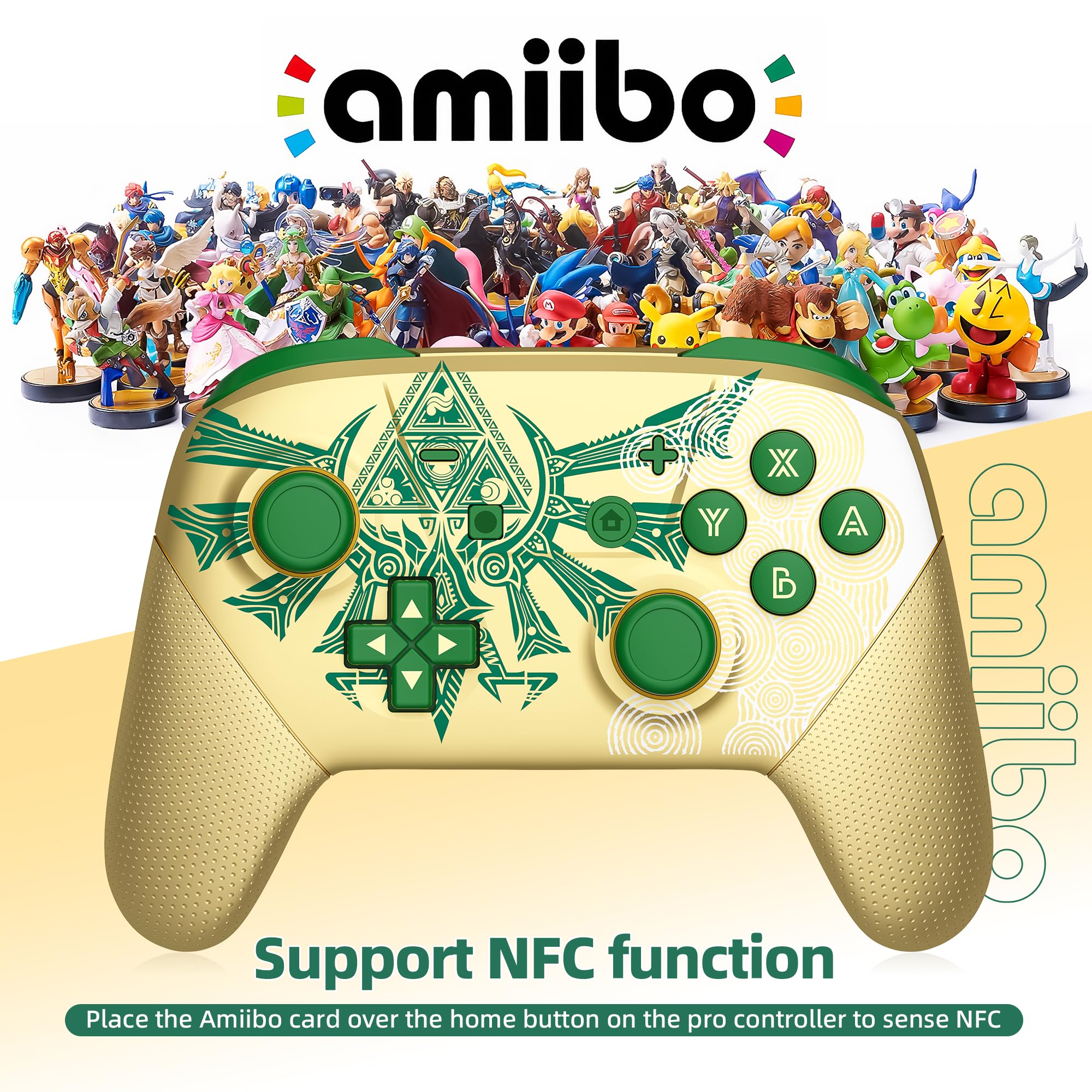 Switch Pro Controller, Wireless Switch Controllers with Carrying Storage Case, Upgraded Gamepad Switch Remote Replacement for Switch Controller Support NFC/Dual Vibration/Screenshot/Wake-up Function